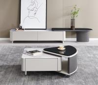 China Italian Style TV Cabinet Coffee Table Combination Ultra Simple Rock Slab Telescopic TV Cabinet for sale
