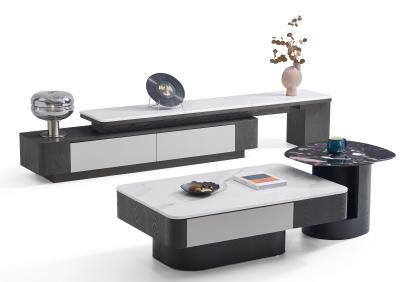 China Modern Stretchable Marble TV Cabinet For Living Room for sale