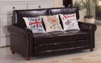 China American Style Rivet Decorative Fabric Sofa Bed , Apartment Furniture for sale