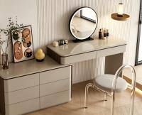 China Modern Walnut Accent Vanity Dresser Combo LED Makeup Vanity for sale