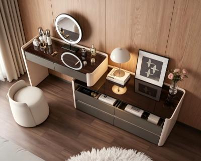 China Modern Extendable Vanity Desk With Dresser Combo Apartment Furniture for sale