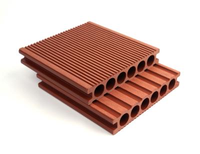 China First generation circular hole vertical pattern outdoor wood plastic flooring for sale
