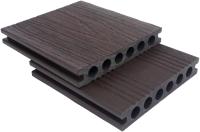 China Second generation round hole double-sided co extruded outdoor WPC flooring for sale
