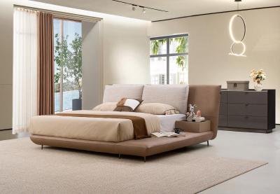 China Italian minimalist fabric bed with bedside storage ，bedroom furniture for sale