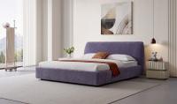 China Modern and elegant purple soft bag fabric bed ，Apartment furniture for sale