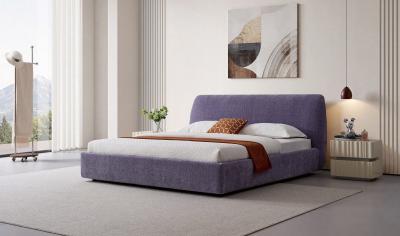 China Modern and elegant purple soft bag fabric bed ，Apartment furniture for sale