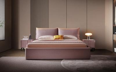 China Italian luxury soft bag backrest fabric bed , hotel furniture for sale