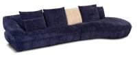 China Modern minimalist blue velvet three seater sofa , apartment furniture for sale