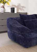 China Modern minimalist blue velvet three seater sofa , apartment furniture for sale