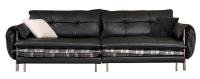 China Modern Chinese style fabric leather splicing sofa combination for sale
