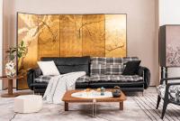 China Modern Chinese style fabric leather splicing sofa combination for sale