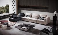 China Modern leather and fabric splicing L-shaped modular sofa for sale
