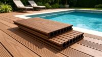 China Second generation round hole double-sided co extruded outdoor WPC flooring for sale