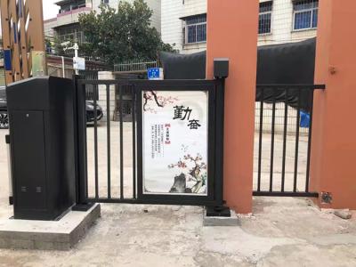 China Small Smart Pedestrian Gate Access Control Pedestrian Side Door Advertising Gate for sale