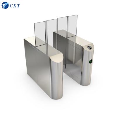 China Glass Sliding Turnstile with Tempered Glass and Stainless Steel for Sliding Operation Mode and RS485 TCP/IP Interfaces for sale