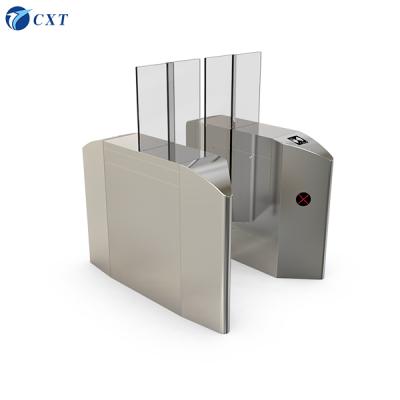 China Glass Sliding Turnstile with AC220 Voltage and Tempered Glass Stainless Steel Construction for Secure Access Control for sale