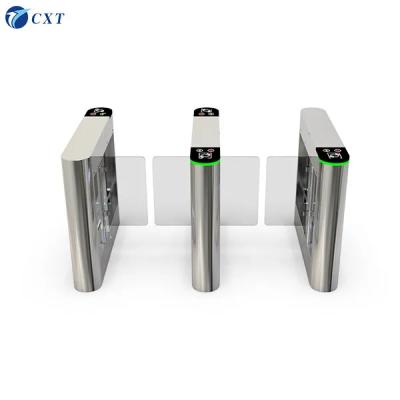 China Acrylic Swing Barrier Gate with Brushless Motor Anti-Collision and Colored Lights for Indoor Access Control for sale
