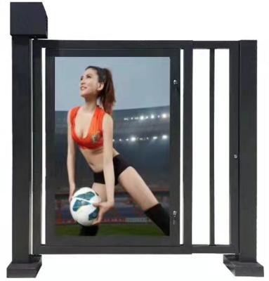 China Stainless Steel Smart Advertising Gate with LED Light Box and Waterproof IP54 for Secure Pedestrian Turnstile Access for sale