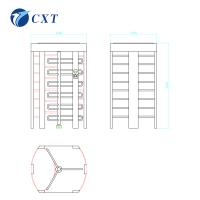 China Semi-auto Full Height Turnstile with 4045×1500×2300mm Casing Size, 35-40 Persons/minute Pass Rate, and 3 Million Life Cycle for sale