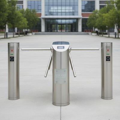 China 304 Stainless Steel School Tripod Turnstiles Bi directional Pass Security Entrance Gate for School Campus Access Control for sale