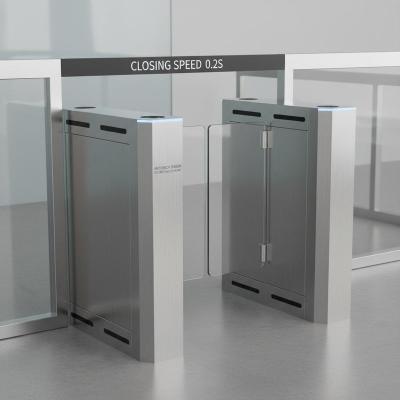 China Anti-pinch Sensor Swing Barrier Gate Hair Drawing Finish and Closing Speed 0.2s Suitable for Security Access Points for sale