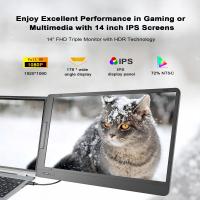 China Custom 14inch Laptop Monitor Extender Trio Triple Monitor 1920x1080 for sale