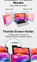 China Wireless External Portable Triple Monitor Laptop Tri Screen Extender SRGB for sale