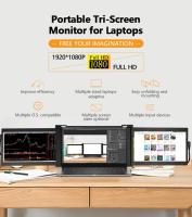 China USB C 1080P IPS HDR Portable Laptop Tri Screen Extender Monitor For Gaming 10.1 Inch for sale