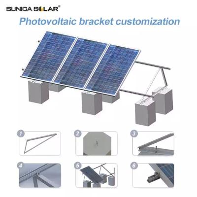 China Aluminum SUS304 Solar Panel Bracket Dual Axis Solar Tracker Roller Mounting Bracket 5KW-10KW for sale