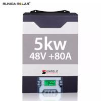 China 48V 5kW Smart Solar Hybrid Inverter 80A MPPT Auto Sensing Pure Sine Wave for sale