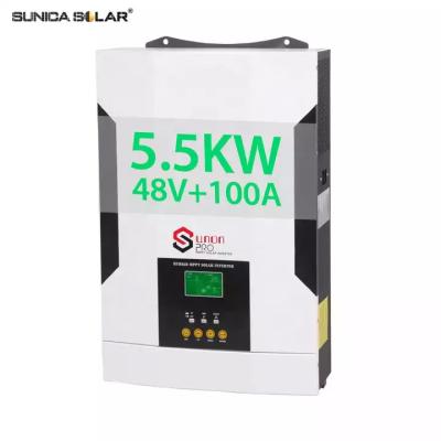 China 5.5kW Hybrid Solar Inverter 48V MPPT Charge Controller Pure Sine Wave UPS for sale
