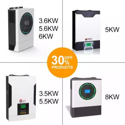 China MPPT Hybrid Solar Inverter 3.6kW 5.6kW 24V 48V Pure Sine Wave Solar Storage Inverter for sale