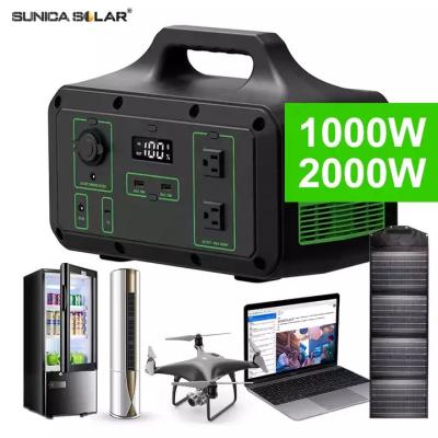 China ABS 1000W Solar Power Generator 2000W Peak Portable Power Station 500Wh Lithium for sale