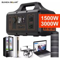 China Monocrystal 1500w Solar System Cigar Lighter  Portable Solar Generator for sale