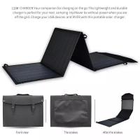 China Portable 120W Folding Solar Panel 45mm Monocrystalline Solar Charger for Camping for sale
