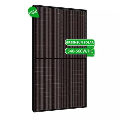 China MWT Solar Panel 560w 540w Black Monocrystalline Solar Cell CQC for sale