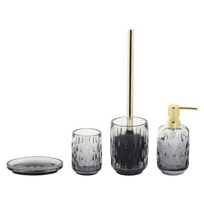 China Grey Color Glass Bathroom Accessories For Home Unique Pattern Diamond Dots for sale