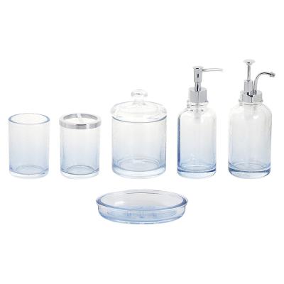 China Bubble Effect Glass Bath Accessories Set For Hotel Home In Vintage Style for sale