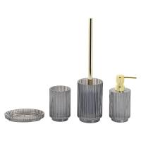 China Ion Nickel Plated Glass Bathroom Accessories With Vertical Stripe for sale