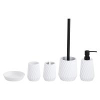 China Swirl Polyresin bathroom Countertop sets White color with black parts for sale