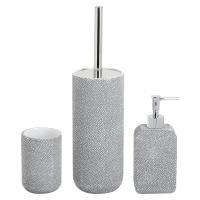 China Grey Resin Bathroom Accessories Rectangular Shape With Chrome Pump Head for sale