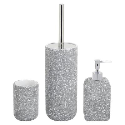 China Grey Resin Bathroom Accessories Rectangular Shape With Chrome Pump Head for sale