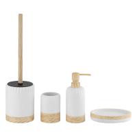 China Fauxwood Polyresin BathCountertop Set With Sand Stone White Round Shape for sale