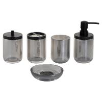 China Modern Style Glass Bathroom Accessories Set With Nickle Plating for sale