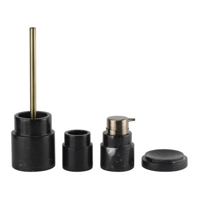 China Nero Margiua Marble Bathroom Accessories Sets With Step Based Bronze Parts for sale