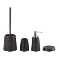 China Black Travertine Marble Bathroom Accessories Sets Conical Shape for sale