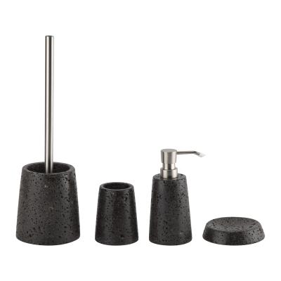 China Black Travertine Marble Bathroom Accessories Sets Conical Shape for sale