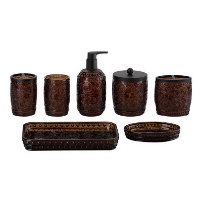 China Modern Style Glass Bathroom Accessories Set Vintage For Home Hotel for sale
