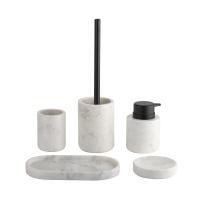 China Nature Mable Accessories Set Round Shape Kalala White Marble Hand Soap Dispenser for sale