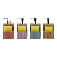 China Kitchen Utensil Caddy With 2N1 Sand Stone Soap Dispenser And Chrome ABS Pump Head for sale